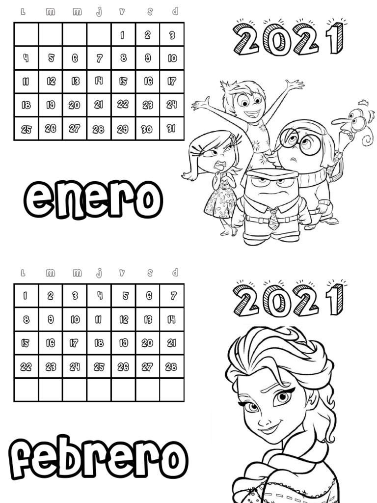 Calendario de Disney para Colorear | PDF