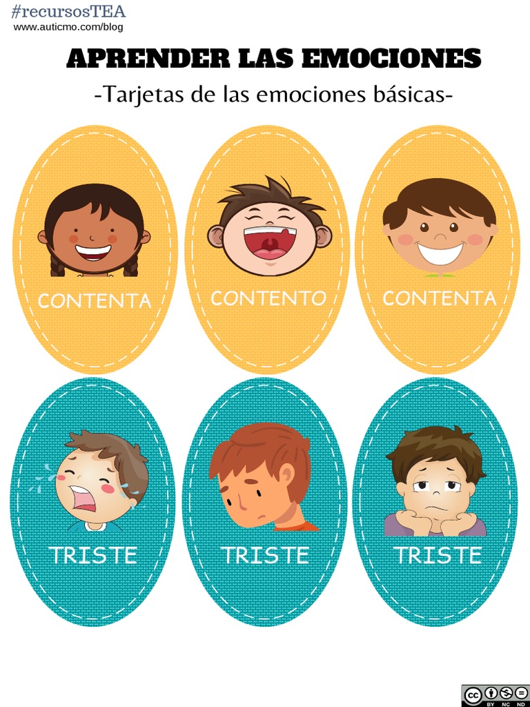 APRENDER LAS EMOCIONES Tarjetas de Las Emociones Básicas Auticmo 1 | PDF