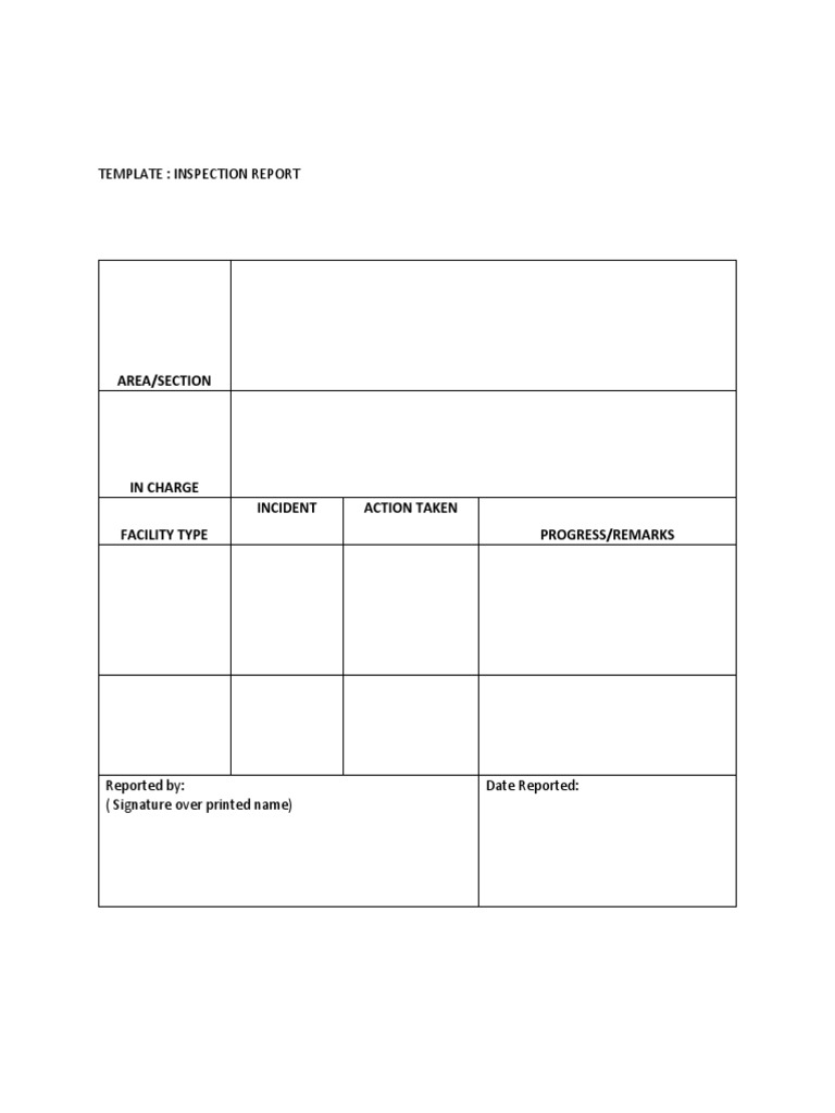 Template Inspection Report | PDF