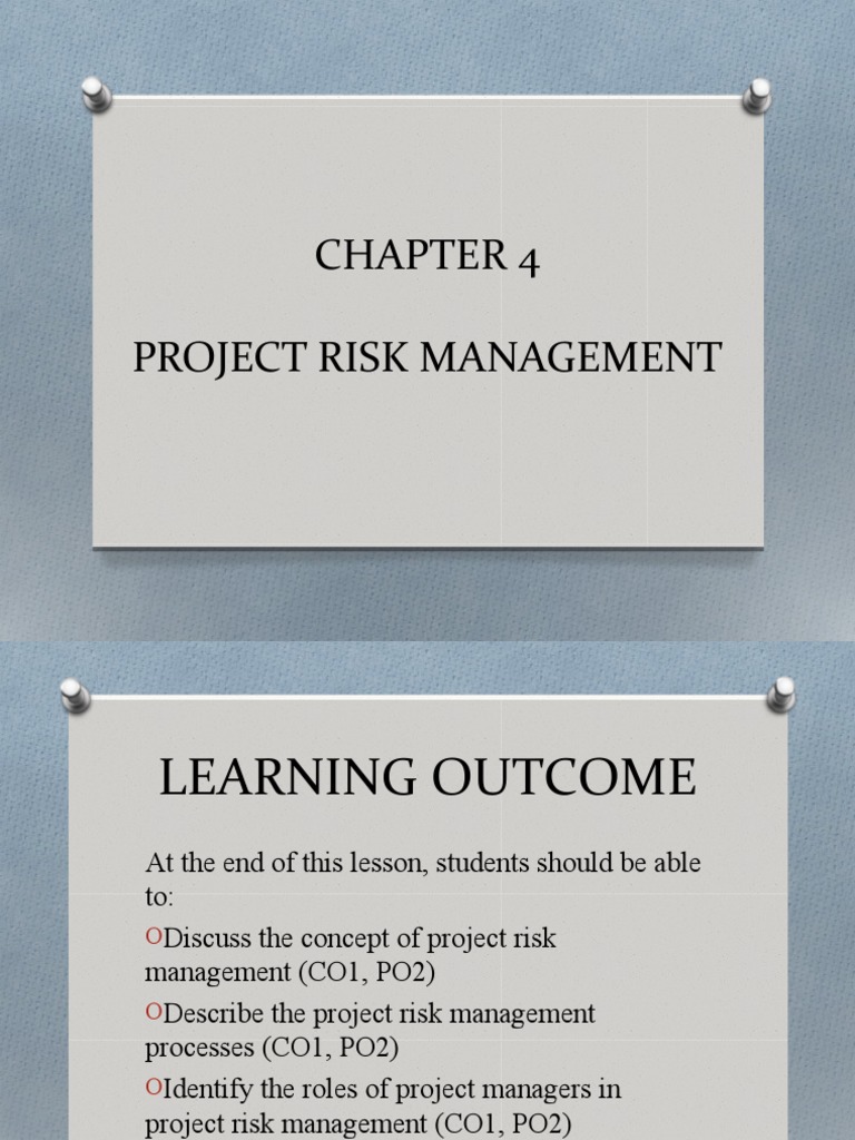 Chapter 4 Project Risk Management | PDF | Risk Management | Risk