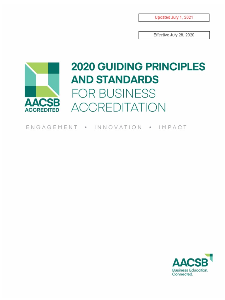 2020 AACSB Business Accreditation Standards Marked Up July 2021 | PDF ...