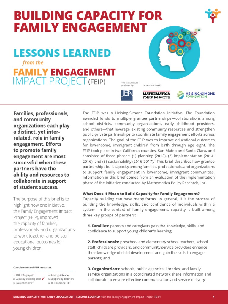 Building Capacity For Family Engagement: Lessons Learned | PDF | Early ...