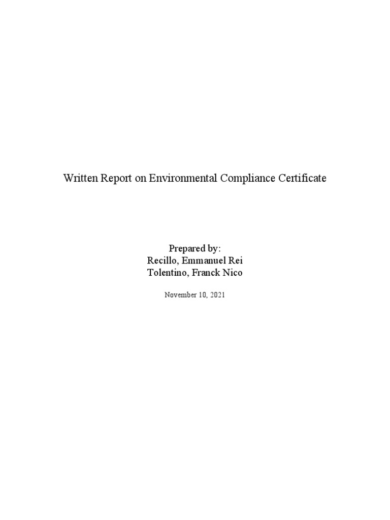 Environmental Compliance Certificate Overview | PDF | Environmental ...