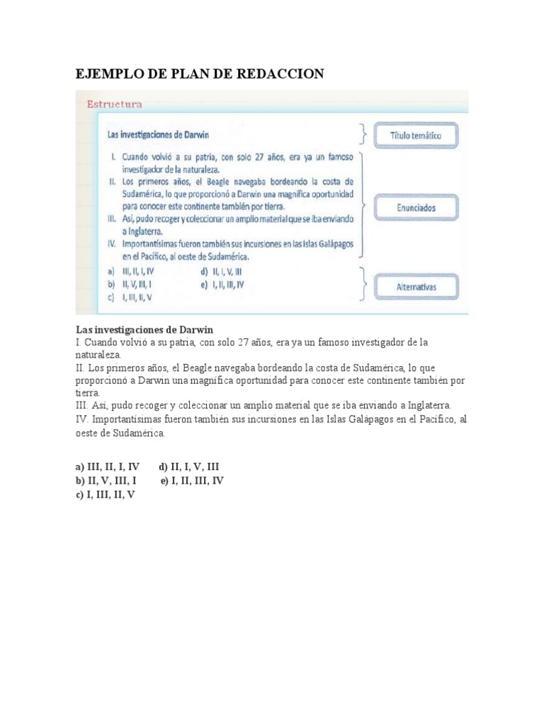 Ejemplo de Plan de Redaccion | PDF