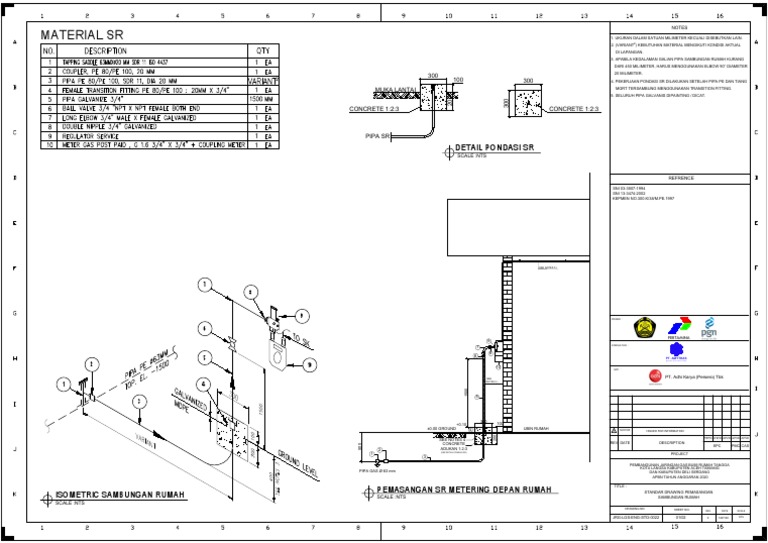 Jrg-lgs-Eng-std - 0022 Standar Drawing Pemasangan Sambungan Rumah | PDF