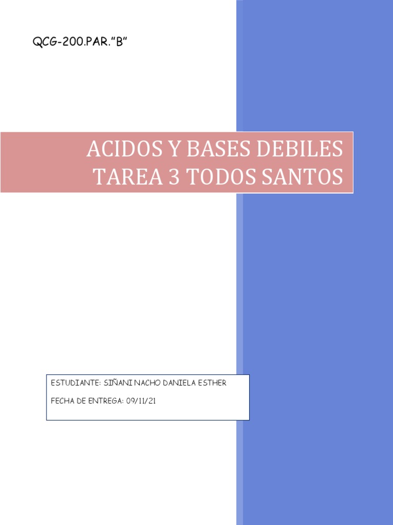 Ácidos y Bases Débiles | Descargar gratis PDF | Ácido | Constante de ...