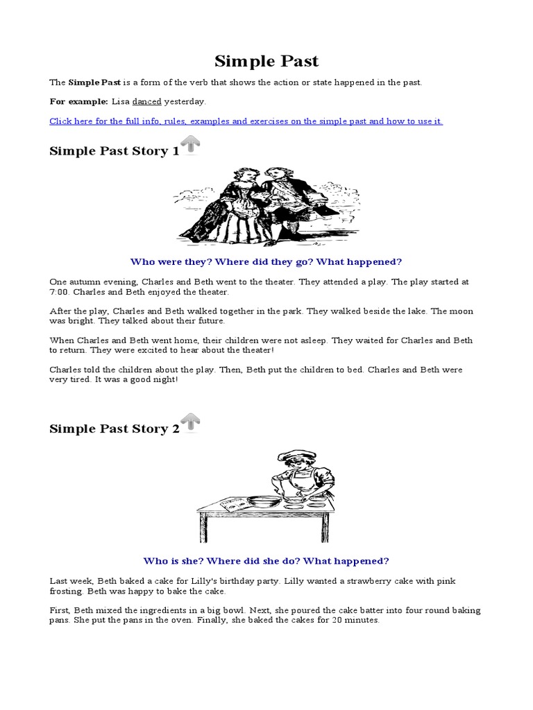 Past Tenses in Stories | PDF | Cakes | English Language