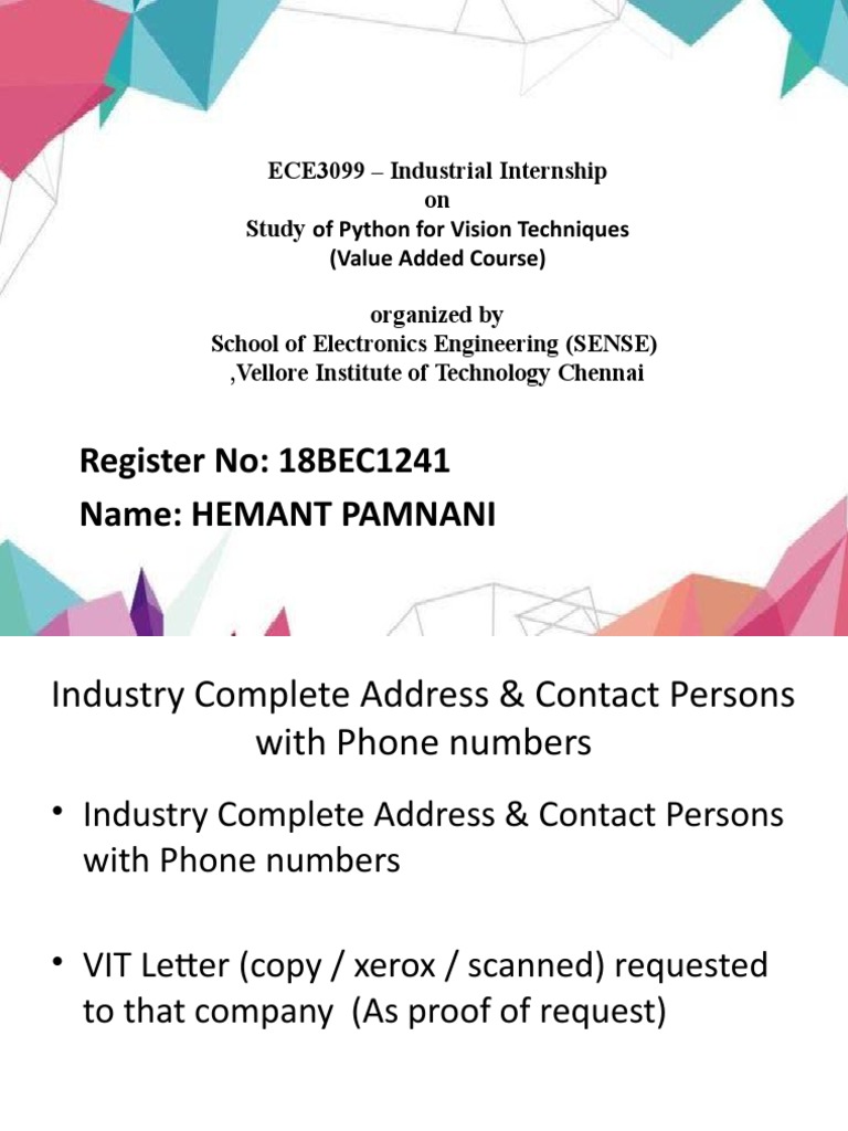 Ece3099 Ipt PPT Template 18becxxxx | PDF | Computer Vision | Image ...