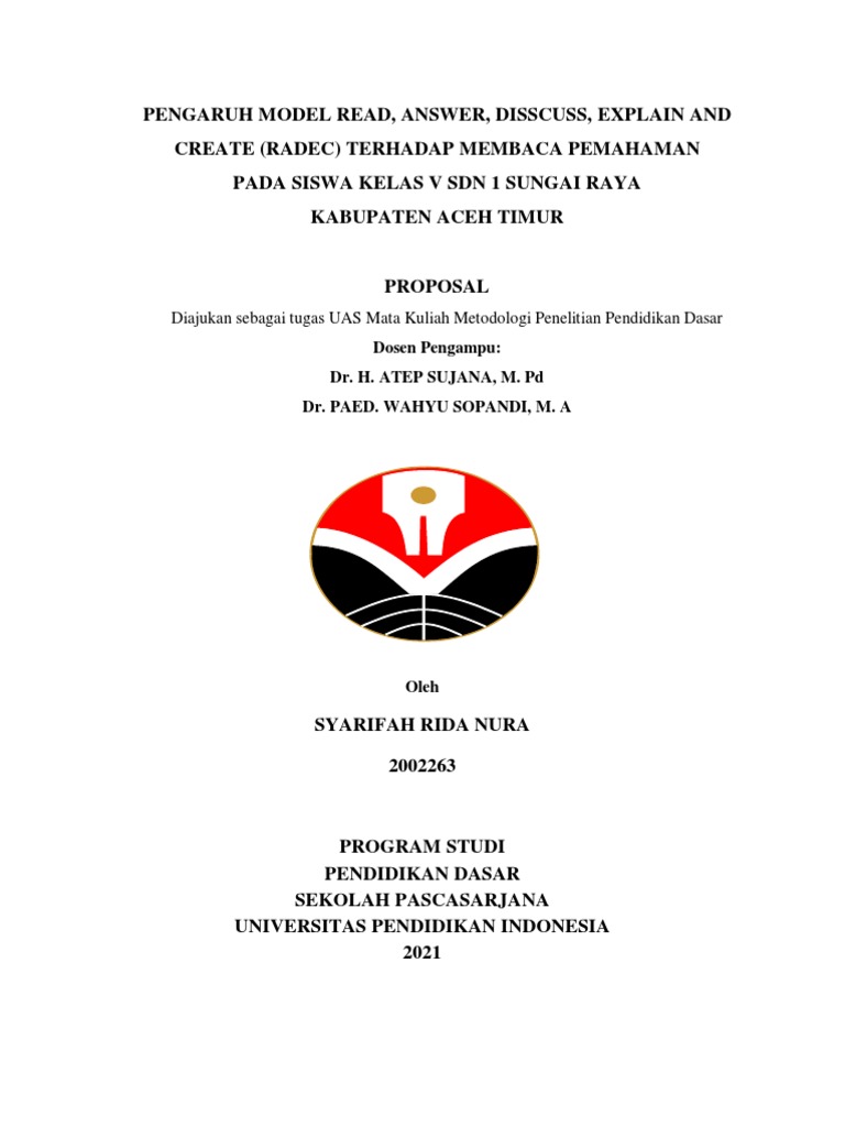 Draft Proposal - Syarifah Rida Nura - 2002263 | PDF