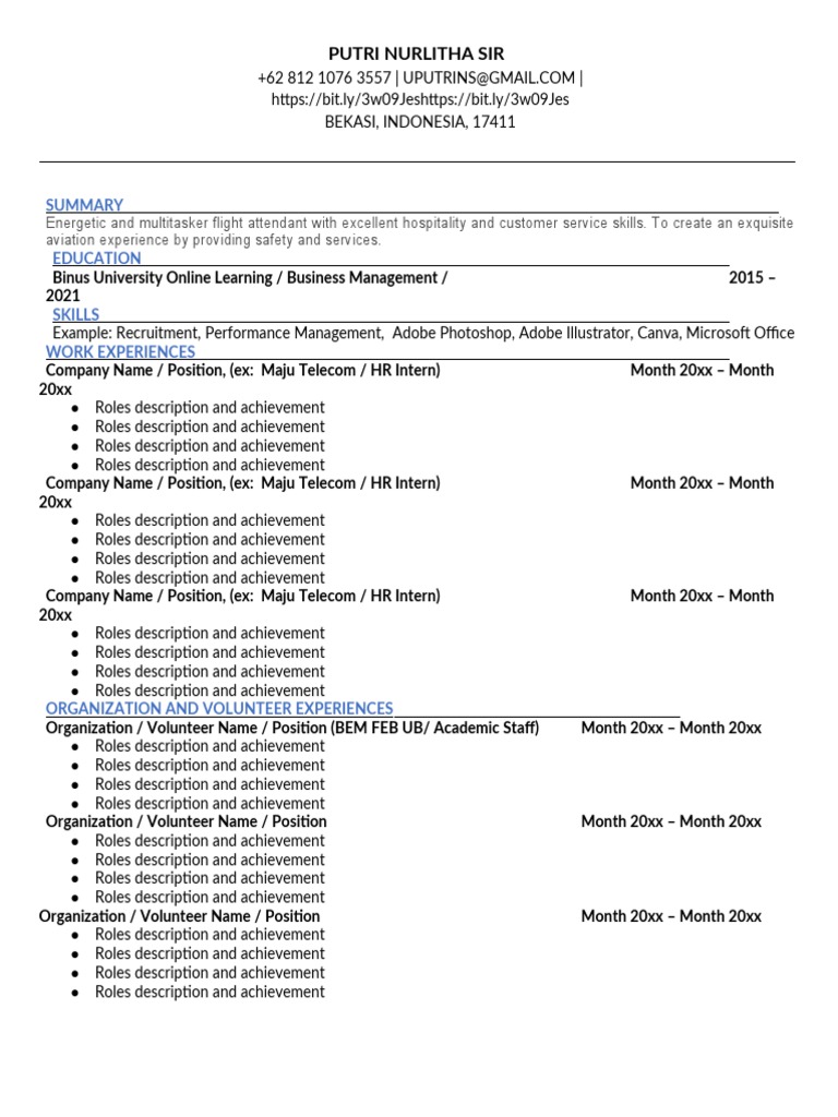 (English) Template CV Ats | PDF