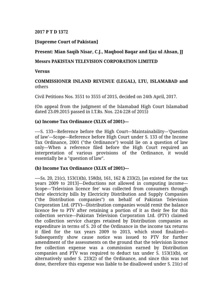 2017 P T D 1372 | PDF | Taxes | Expense