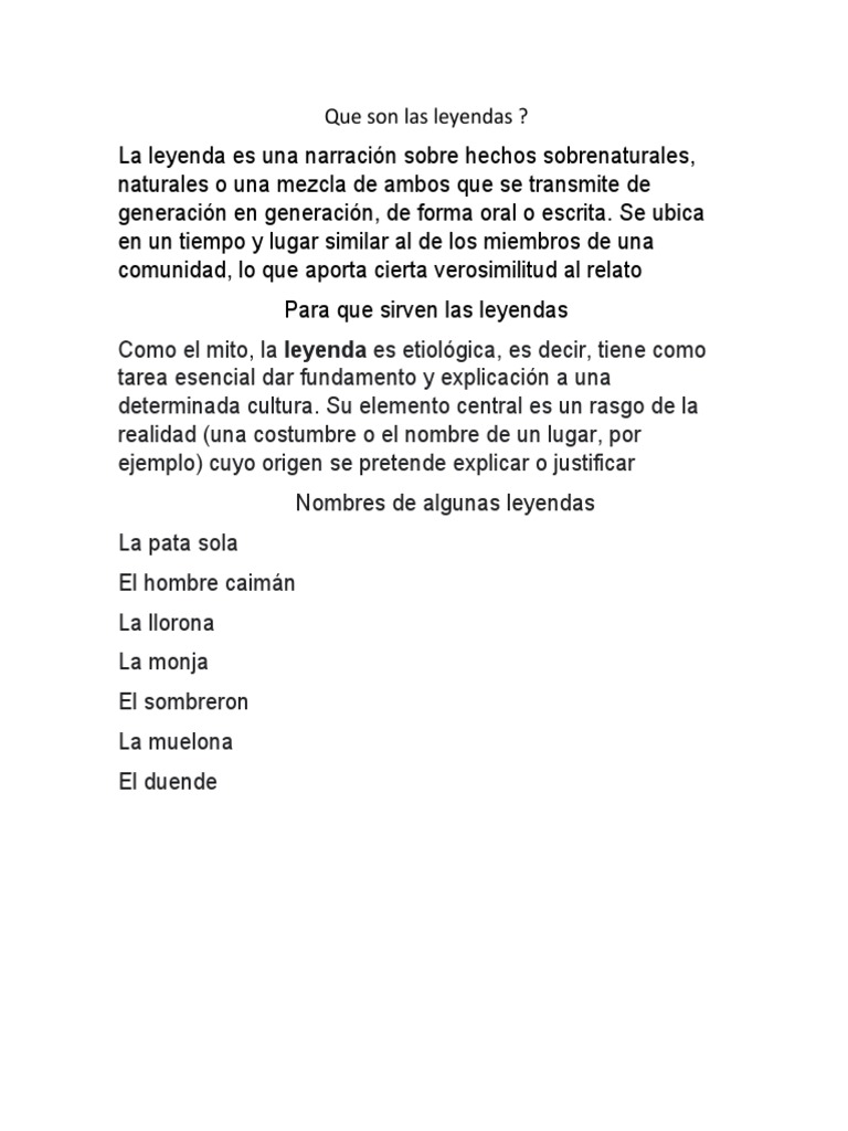 Que Son Las Leyendas | PDF