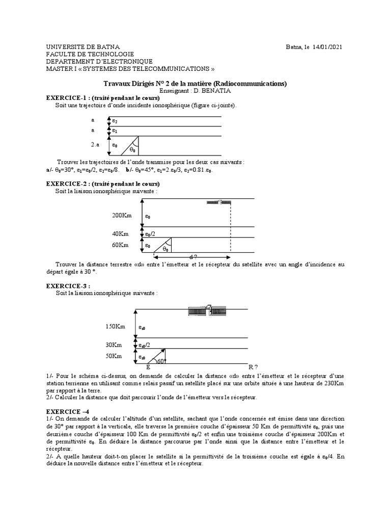TD2 (Ex2 Corrige) | PDF | Cosmos | Vol spatial