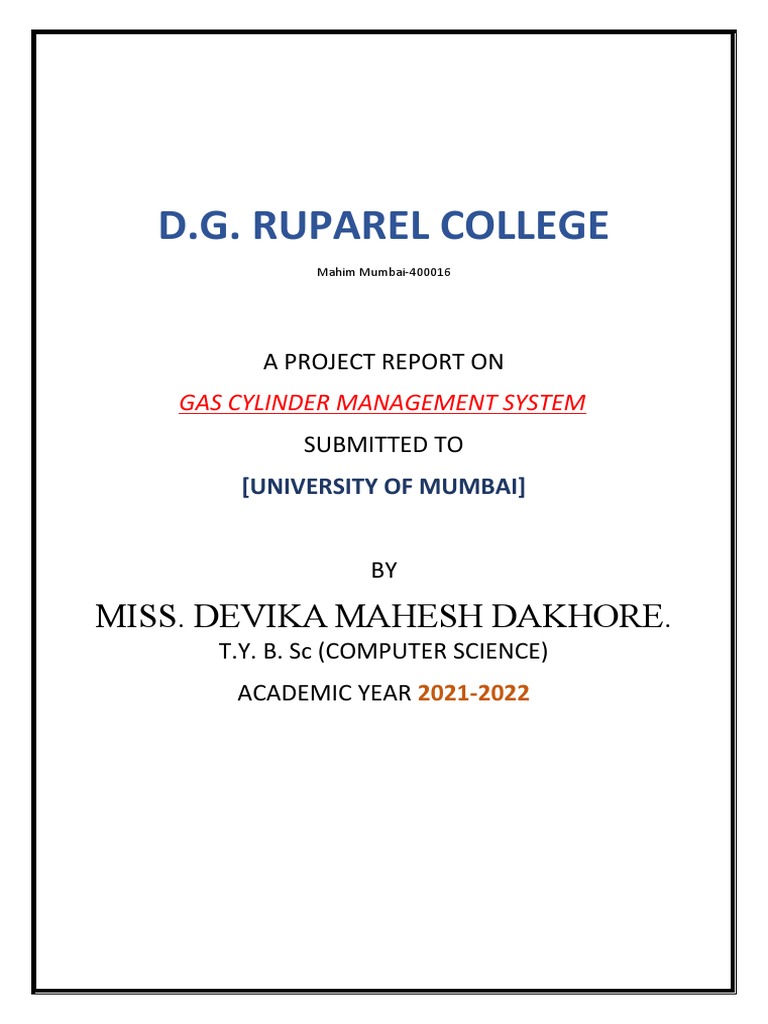 Project On Gas Cylinder Management System | PDF | Feasibility Study | Databases