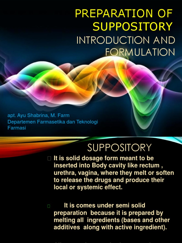 Introduction and Formulation: Preparation of Suppository | PDF ...