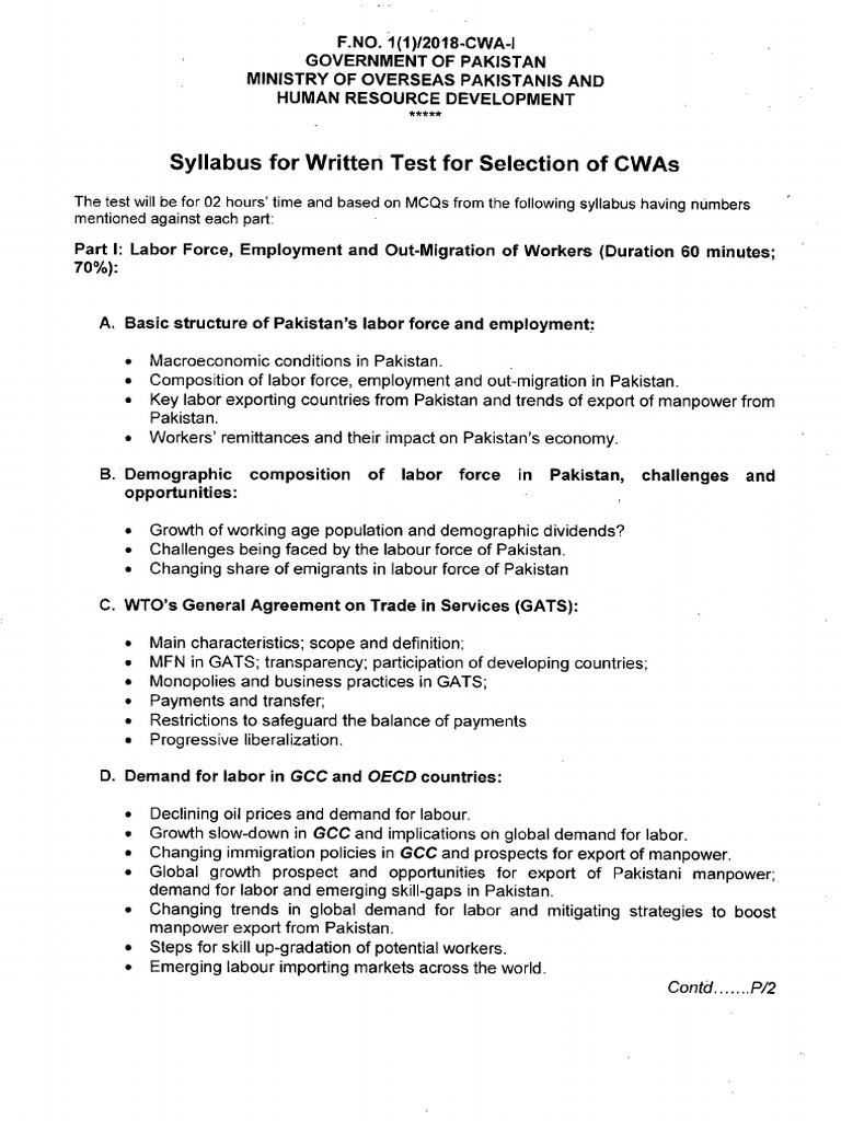 Syllabus Cwa | PDF