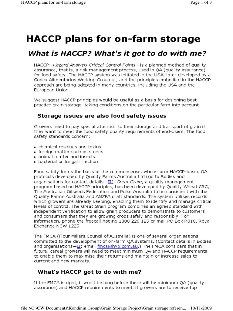 HACCP Plans For On-Farm Storage: What Is HACCP? What's It Got To Do ...