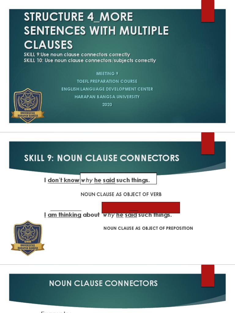 Structure 4 - More Sentences With Multiple Clauses | PDF | Object ...