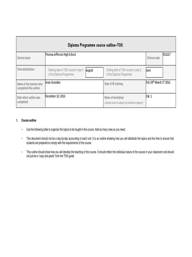 Diploma Programme Course outline-TOK: Thomas Jefferson High School ...