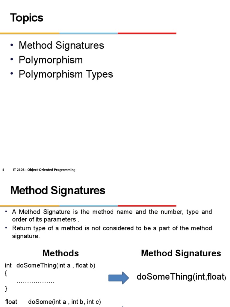 IT 2103 L4 (Polymorphism Introduction) | PDF | Method (Computer ...