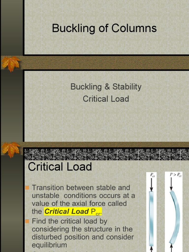 Buckling of Columns: Buckling & Stability Critical Load | PDF ...