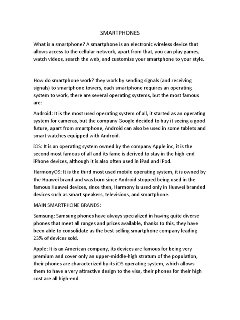 Smartphones | PDF | Smartphone | Android (Operating System)