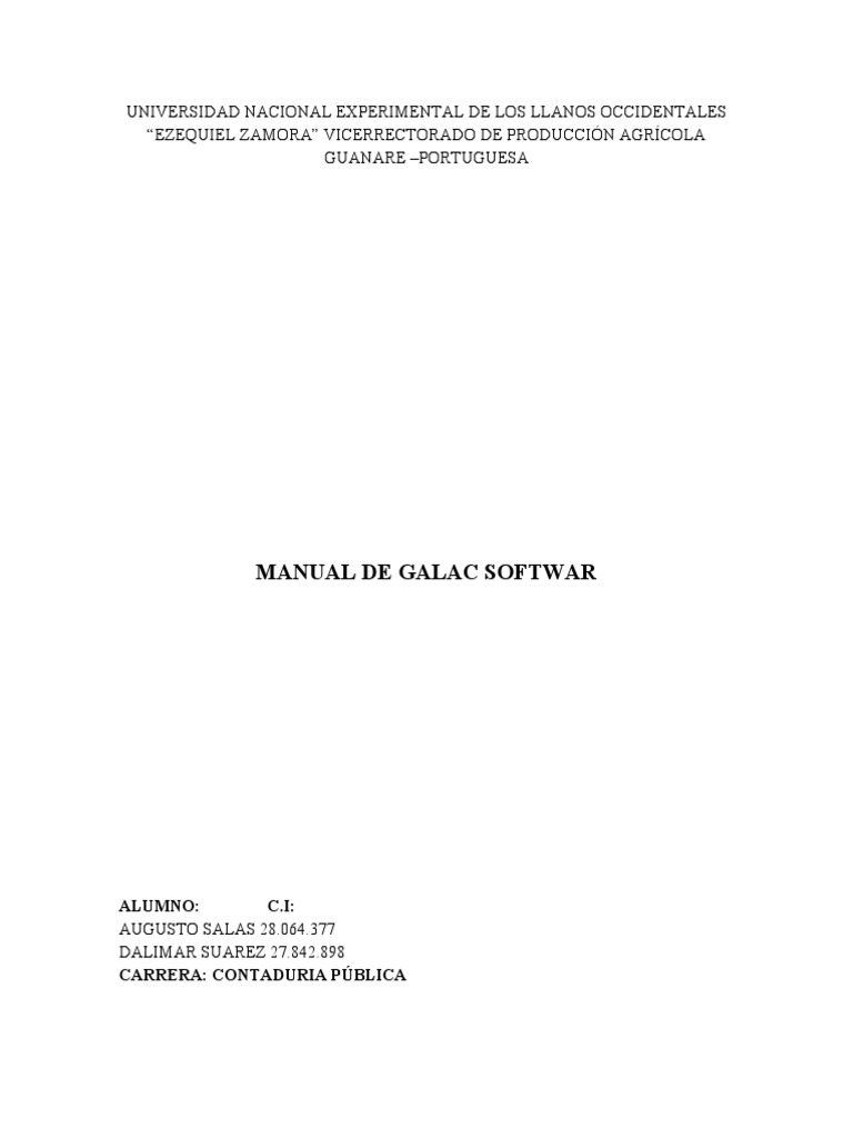 Manual de Galac Software | PDF | Ventana (informática) | Contabilidad