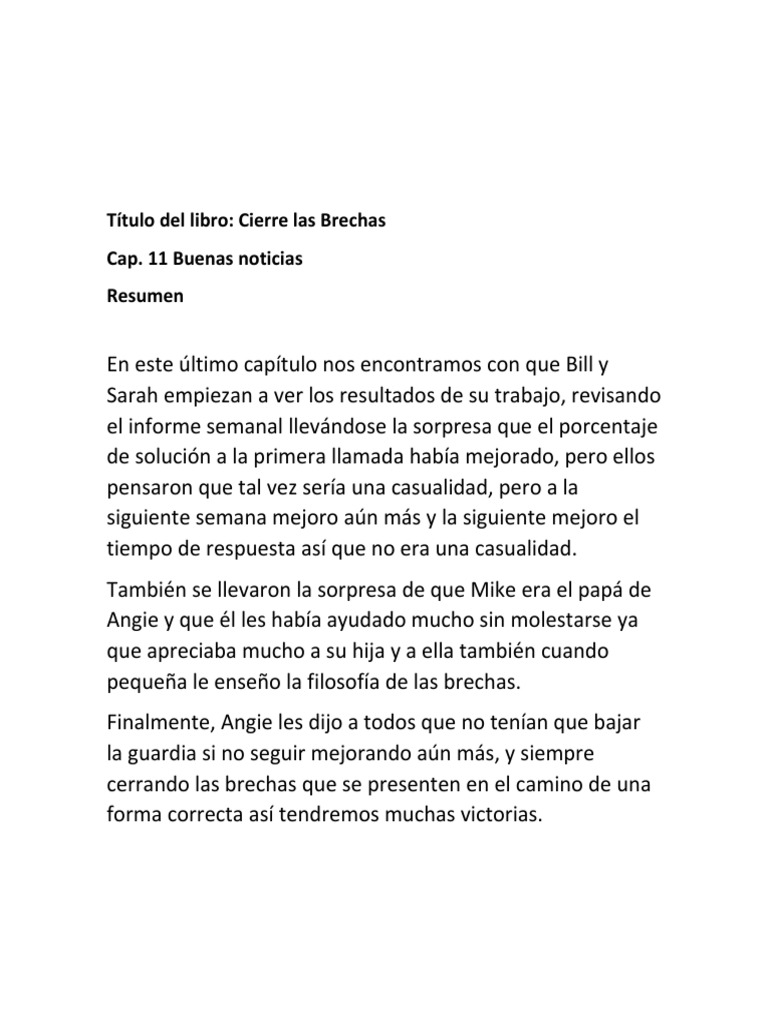 Resumen Cap 11 LIBRO CIERRE LAS BRECHAS | PDF
