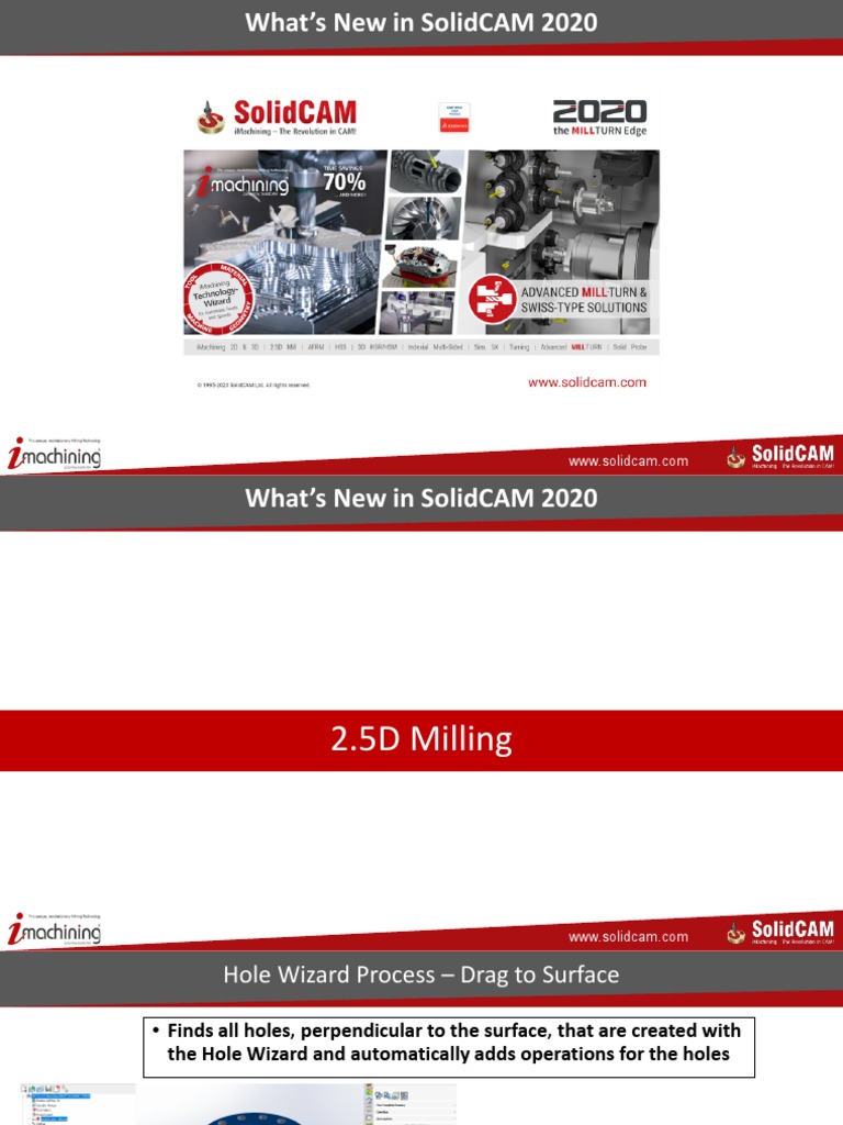 SolidCAM 2020 Whats New | PDF | Machining | Drilling