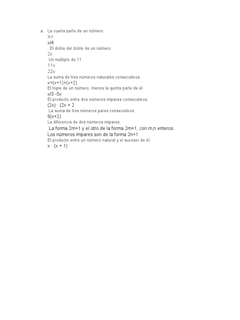 La Cuarta Parte De Un Número Pdf