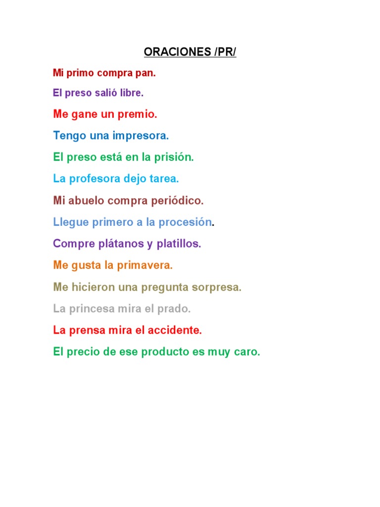 ORACIONES - PR | PDF