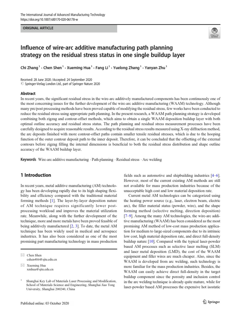 Influence of Wire-Arc Additive Manufacturing Path Planning Strategy on ...