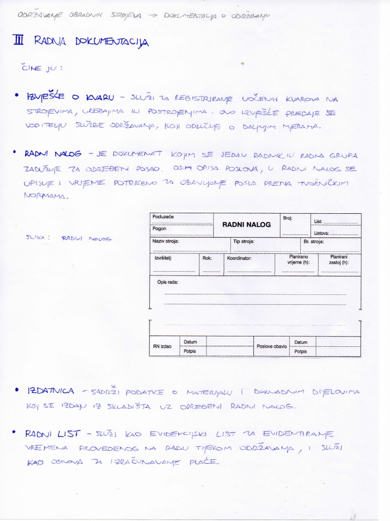 Dokumentacija U Održavanju 4 | PDF