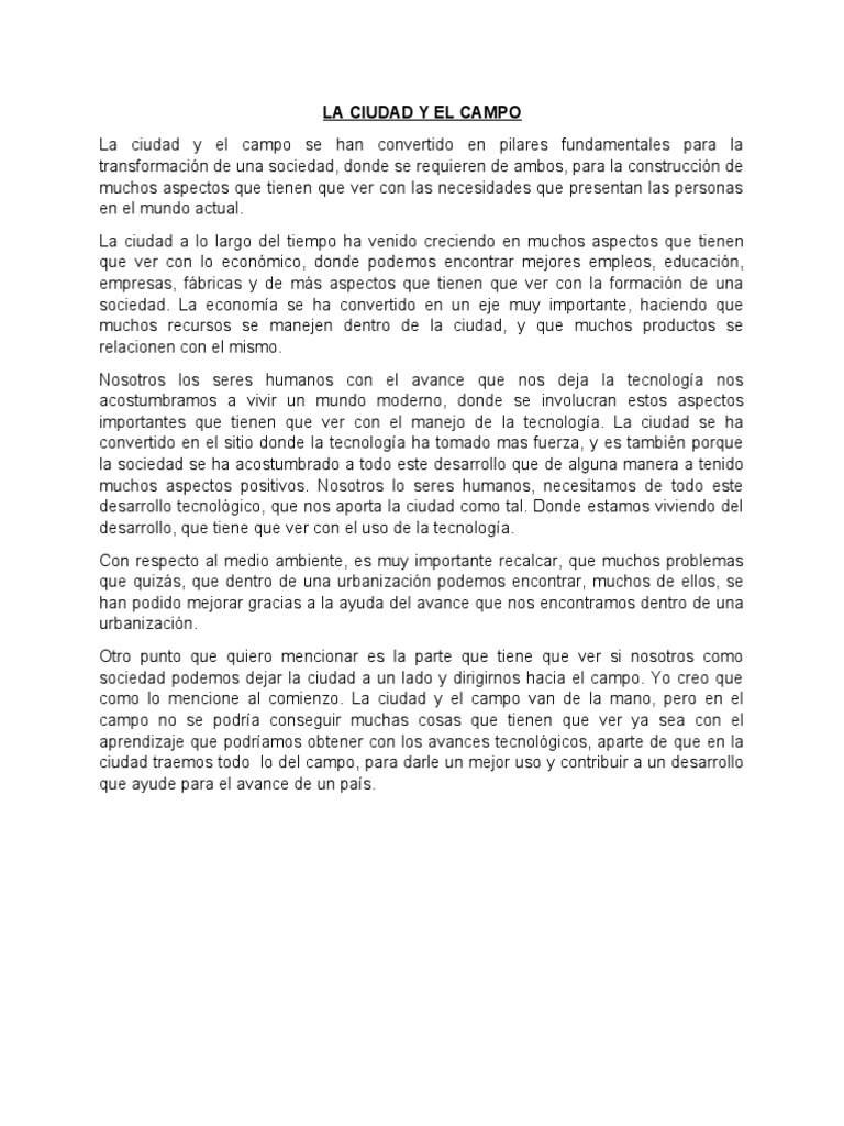 La Ciudad y El Campo | PDF
