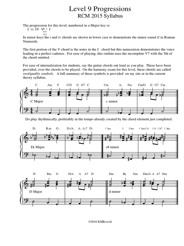 Level 9 Progression Summary | PDF | Chord (Music) | Musical Forms
