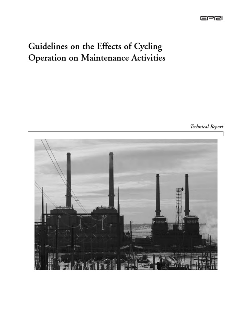 Guidelines On The Effects of Cycling Operation On Maintenance ...