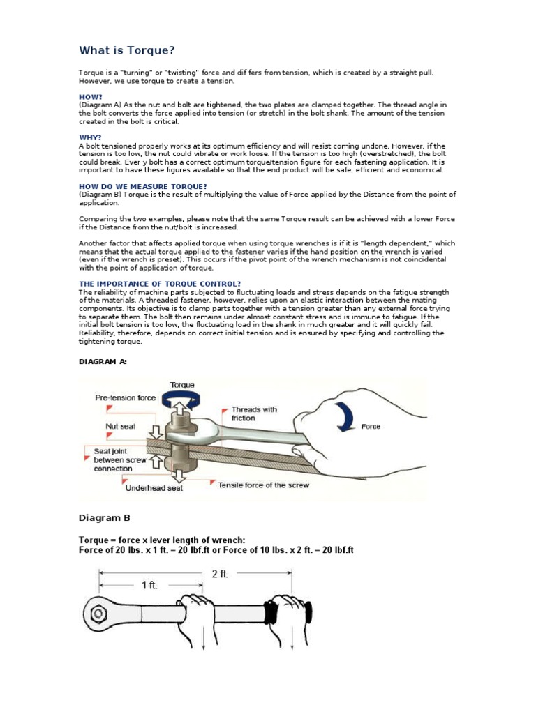 Torque Instructions | PDF | Nut (Hardware) | Screw