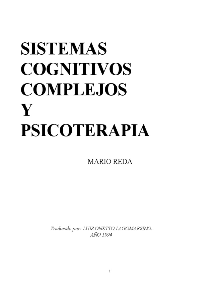 Sist. Cogn. Complejos y Psicot. - Mario Reda | PDF | Psicoterapia ...