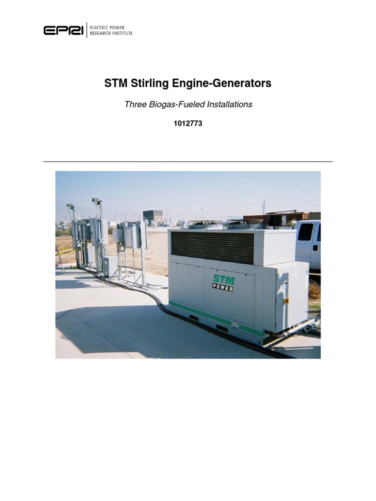 STM Stirling Engine-Generators: Three Biogas-Fueled Installations | PDF ...