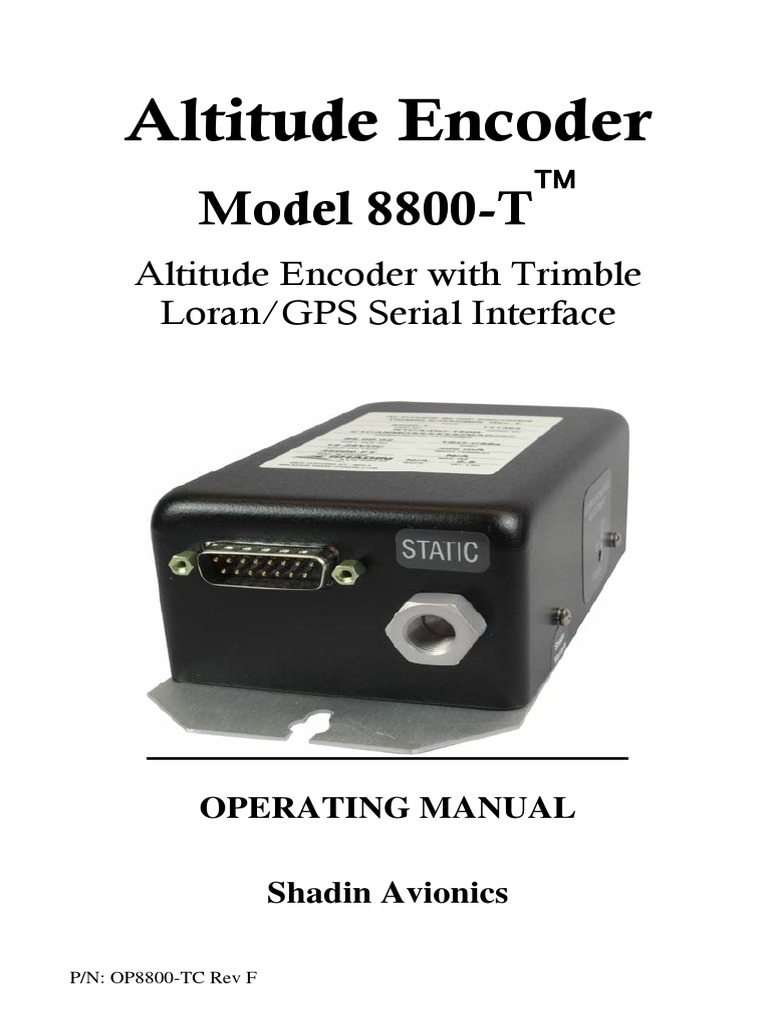 Altitude Encoder: Model 8800-T | PDF | Altimeter | Electrical Connector