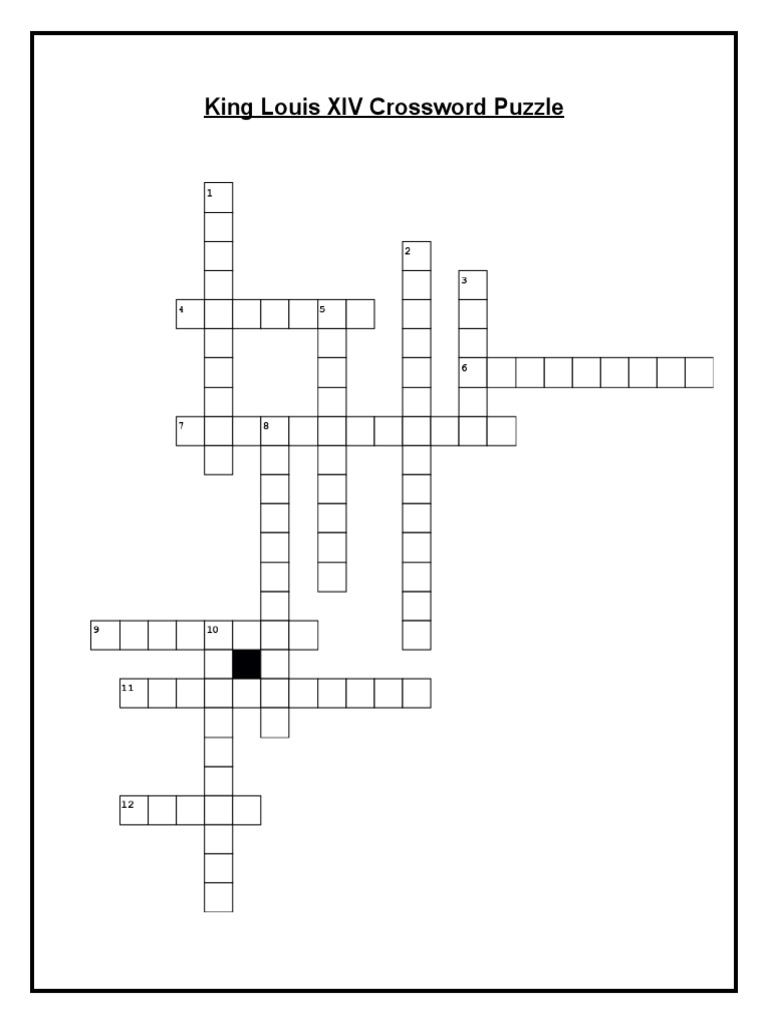 King Louis XIV Crossword Puzzle | PDF | History