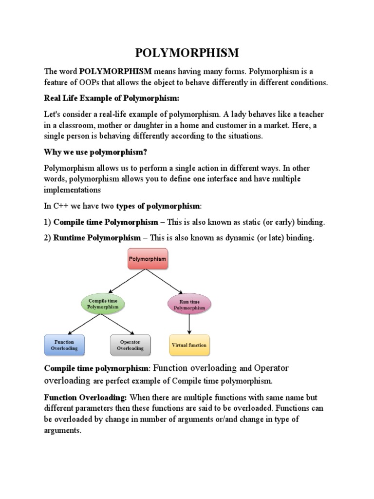 OOPs POLYMORPHISM | PDF | Subroutine | Parameter (Computer Programming)