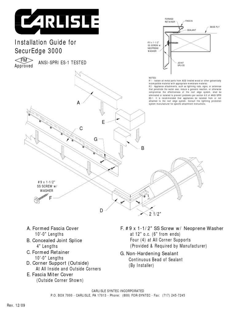 Installation of a SecurEdge 3000 Roof Edge Fascia System | PDF ...