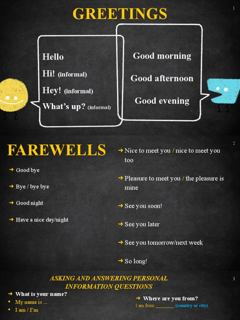 Greetings, Farewells and Introductions | PDF
