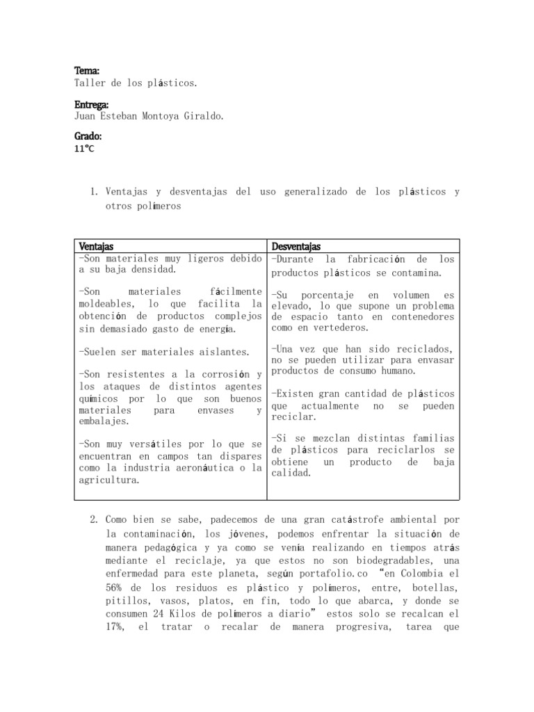 Los Plasticos | PDF | El plastico | Reciclaje