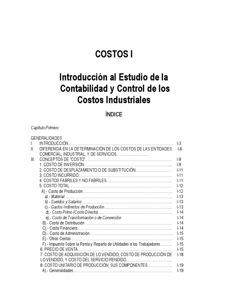 Costos I | PDF | Costo | Contabilidad