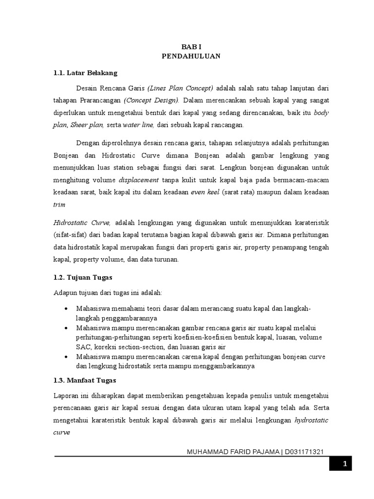 Data Kapal Rancangan | PDF