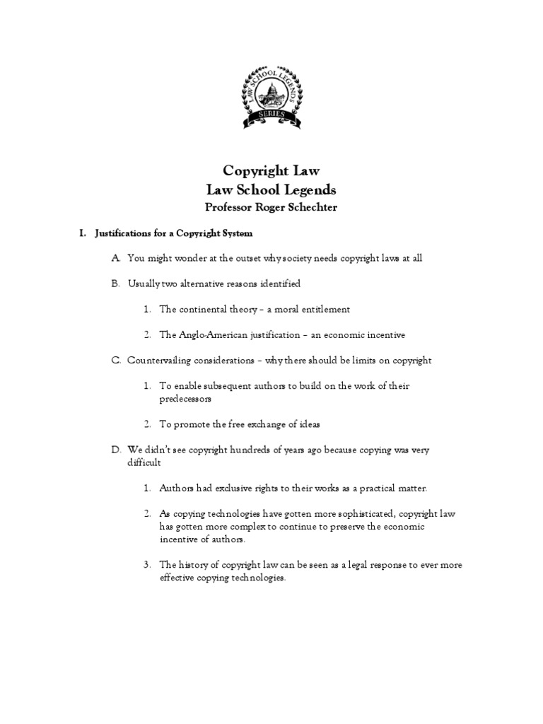 Copyright Law Handout | PDF | Copyright Infringement | Copyright