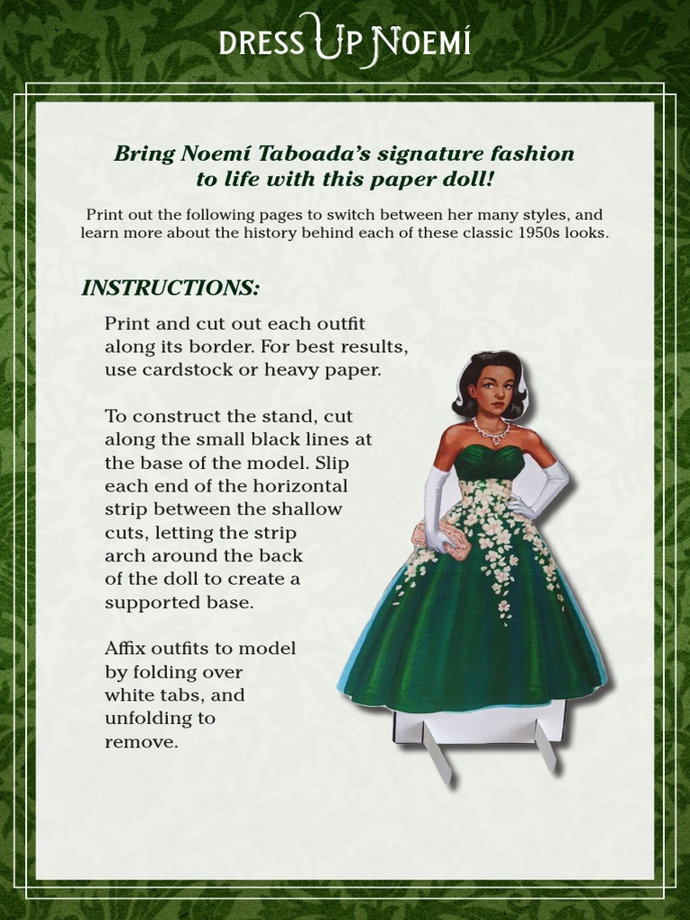 Mexican Gothic Noemi Paper Doll | PDF | Dress | Clothing