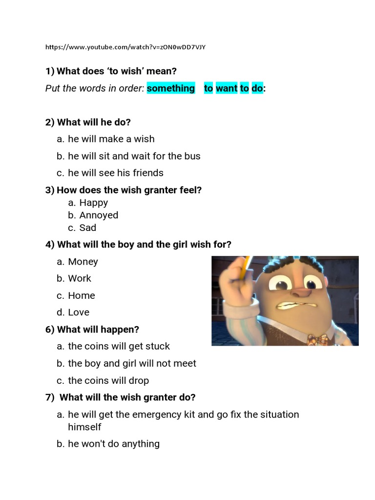 Wish Granter Video Future Simple Listening ESL Exercise | PDF